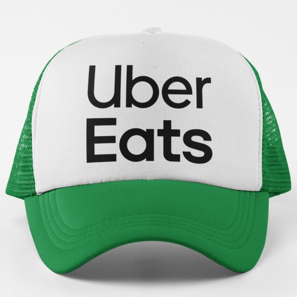 Accessories | New Uber Eats Foam Trucker Mesh Snapback Hat 2 Tone White ...